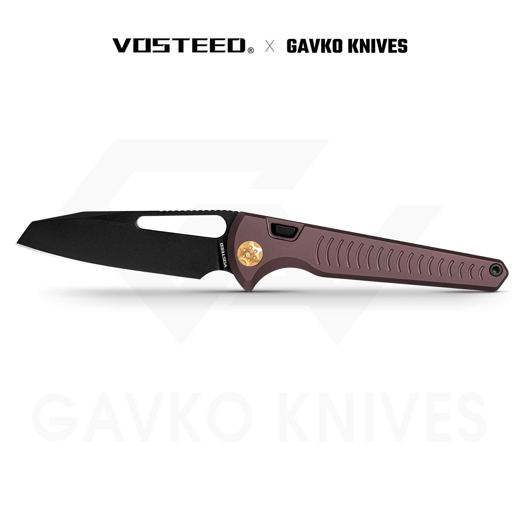 Gavko Leopard M390 Knife | Ti & Shred CF Button Lock Design