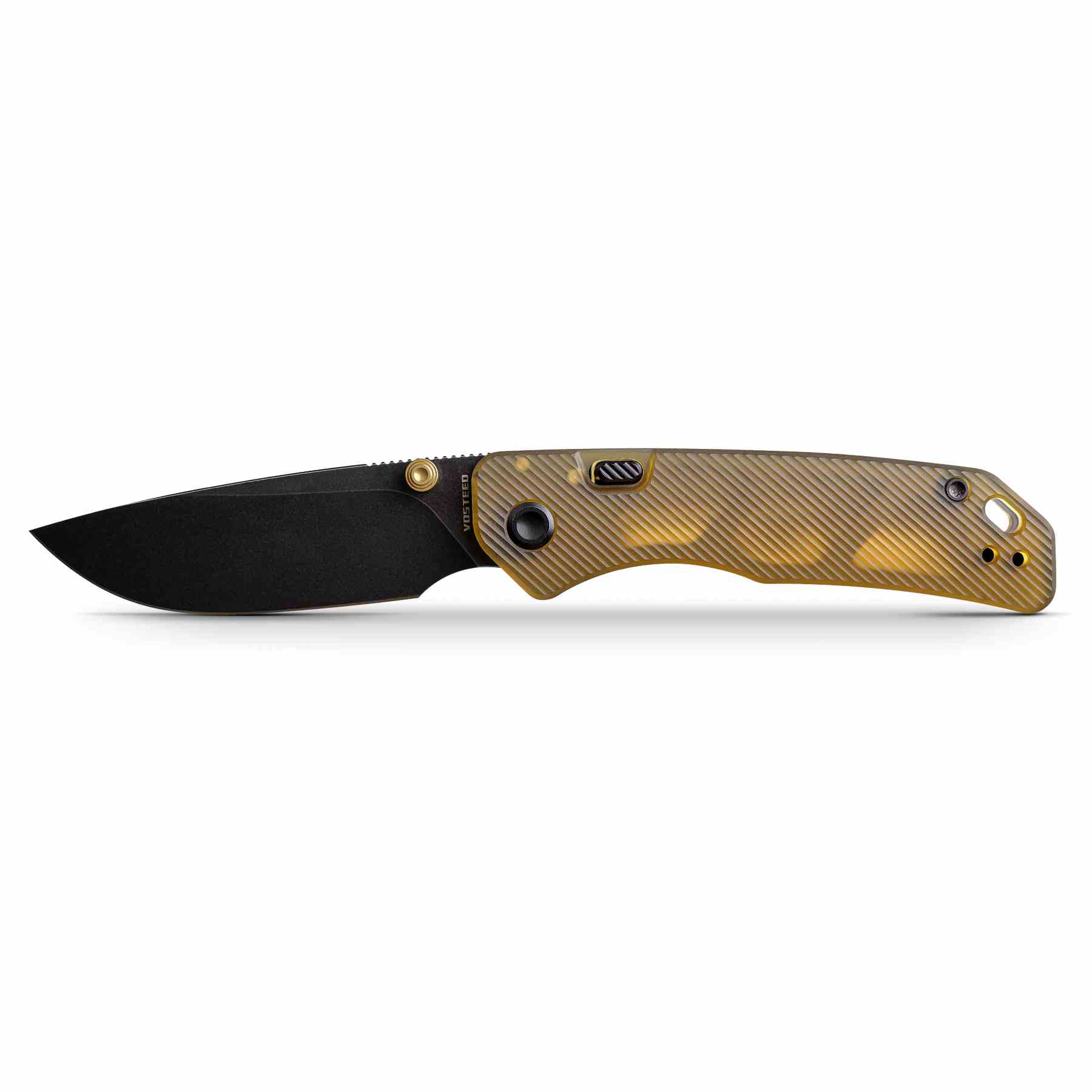 Marten 154CM EDC Knife | Unique Amber PEI (Ultem) Handle