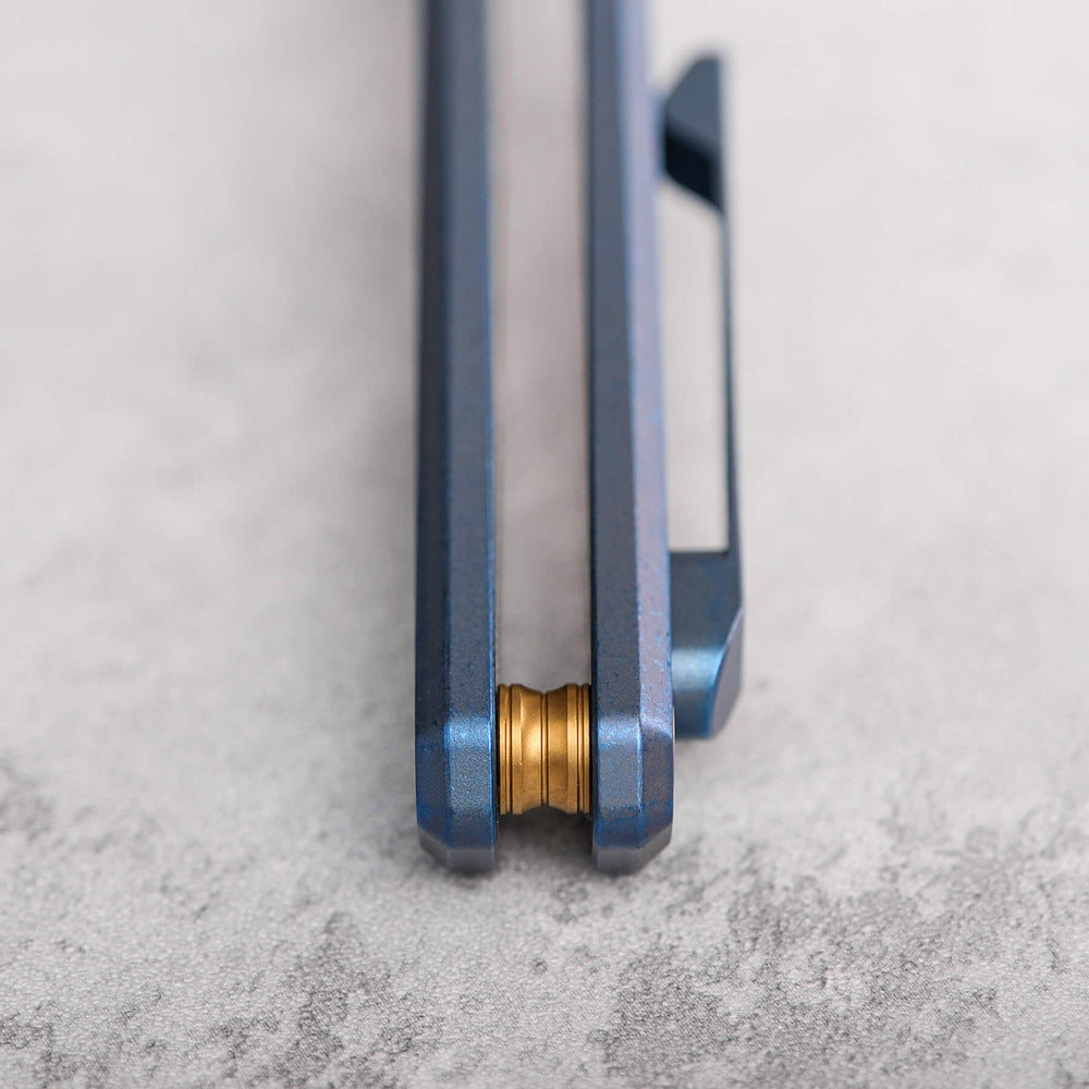 Gavko Leopard M390 Knife | Ti & Dark CF Button Lock Folder