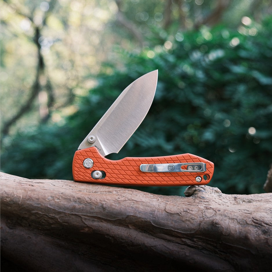 Raccoon - Button Lock Knife (3.25" 14C28N Blade & G10 Handle)– Vosteed