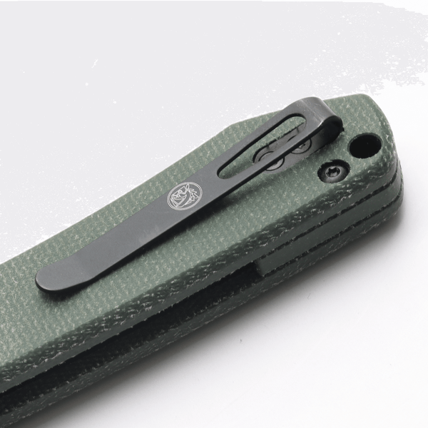 Raccoon - Button Lock Knife (3.25" 14C28N Blade & Micarta Handle)