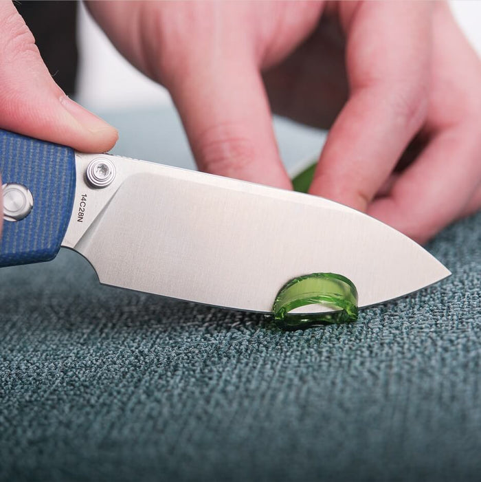 Raccoon Top Liner Lock Knife | Purple Micarta 14C28N EDC Gem