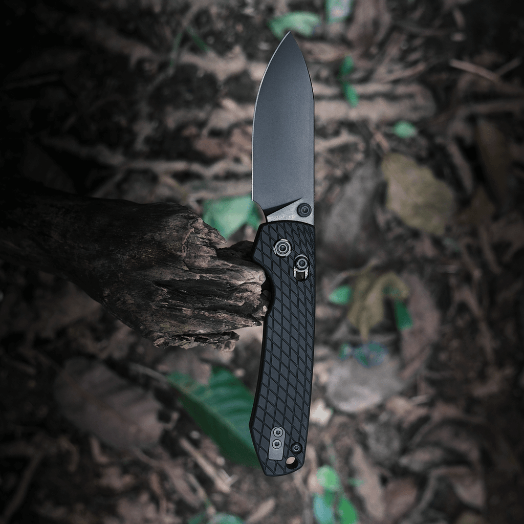 Raccoon - Button Lock Knife (3.25" 14C28N Blade & G10 Handle)– Vosteed